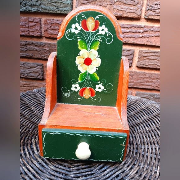 Rosemaling | Wall Decor | Vintage Norwegian Rosemaling Wall Box Hand ...